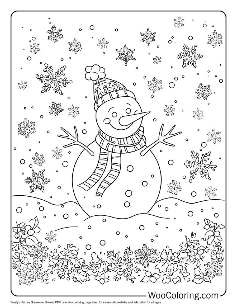 100+ Snowman coloring pages (Free PDF To Print) | Woo Coloring