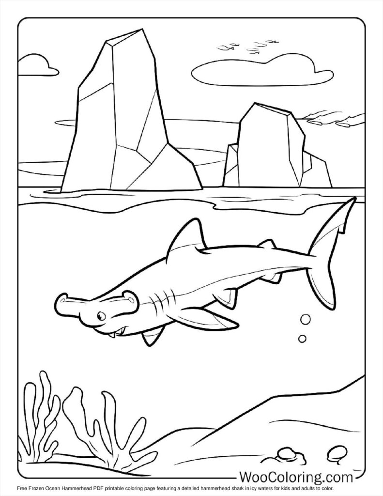 100+ Hammerhead Shark coloring pages (Free PDF To Print) | Woo Coloring