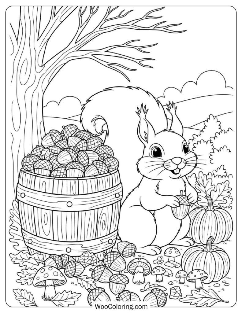 100+ Fall & Autumn coloring pages (Free PDF To Print) | Woo Coloring