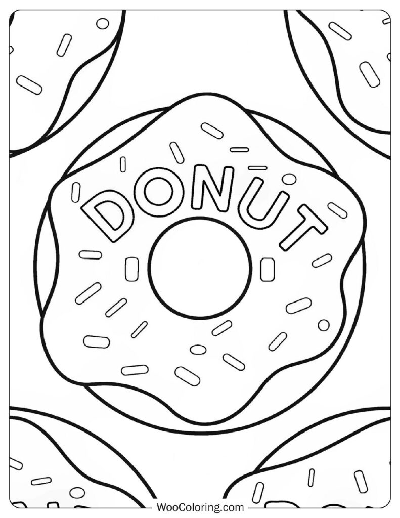 26 Donut Coloring Pages (Free PDF To Print) | Woo Coloring