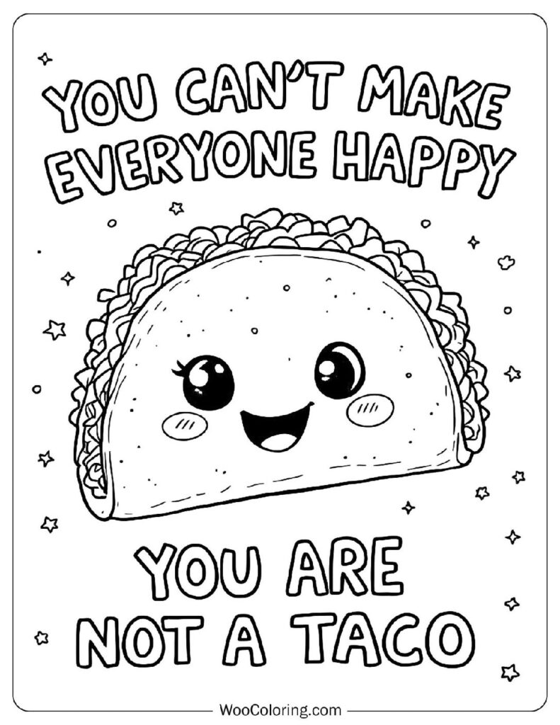 30 Taco Coloring Pages (Free PDF To Print) | Woo Coloring