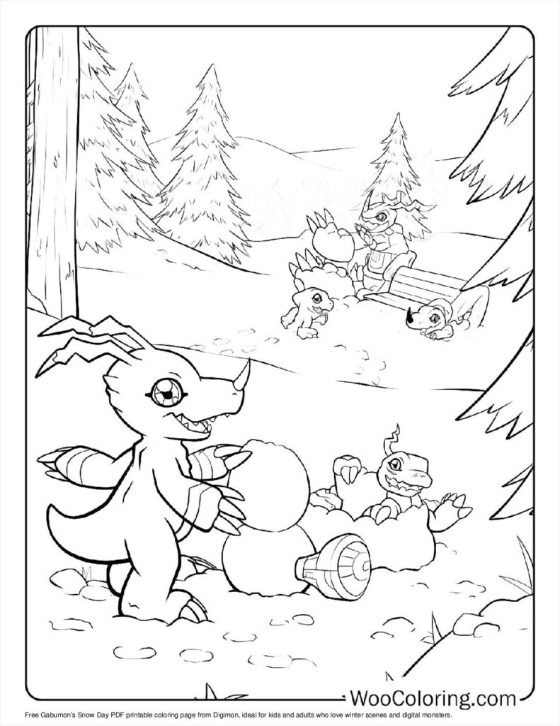 100+ Digimon coloring pages (Free PDF To Print) | Woo Coloring
