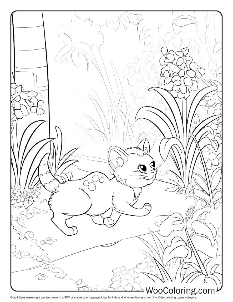 100+ Kitten coloring pages (Free PDF To Print) | Woo Coloring