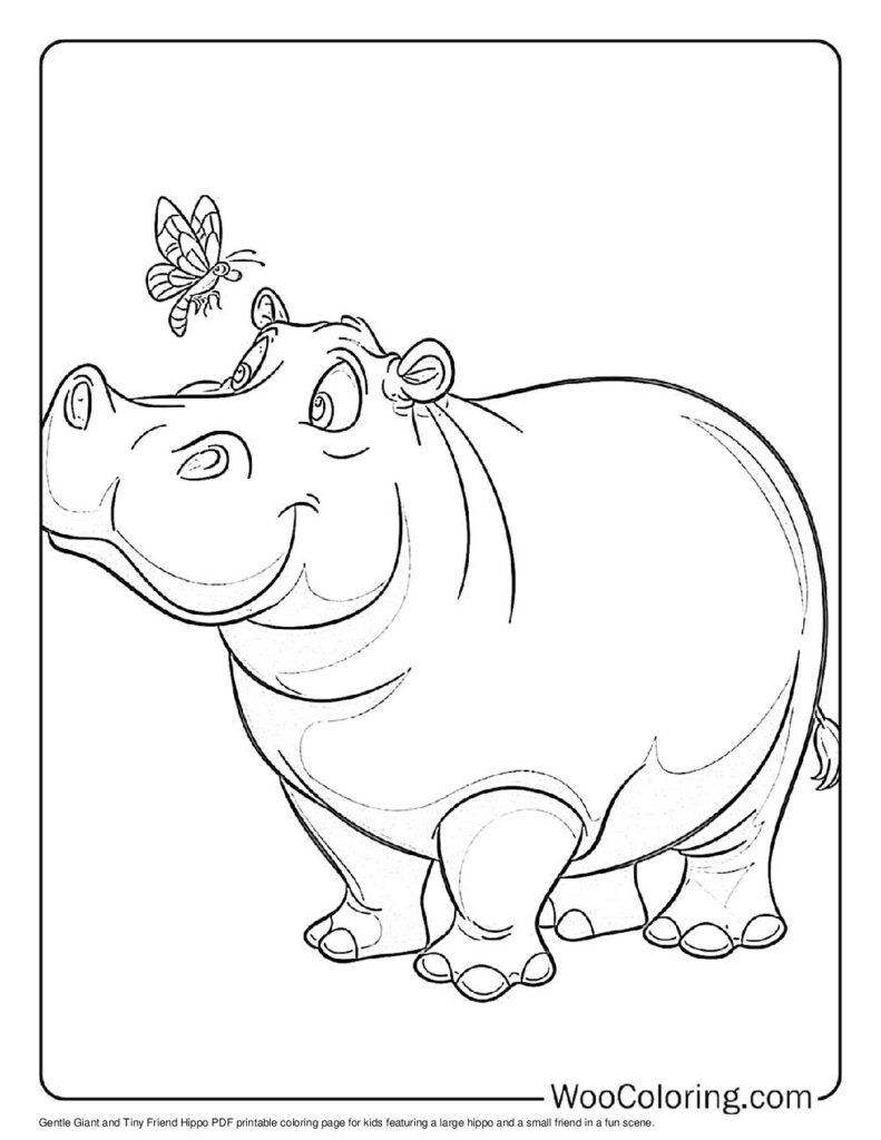 100+ Hippo coloring pages (Free PDF To Print) | Woo Coloring