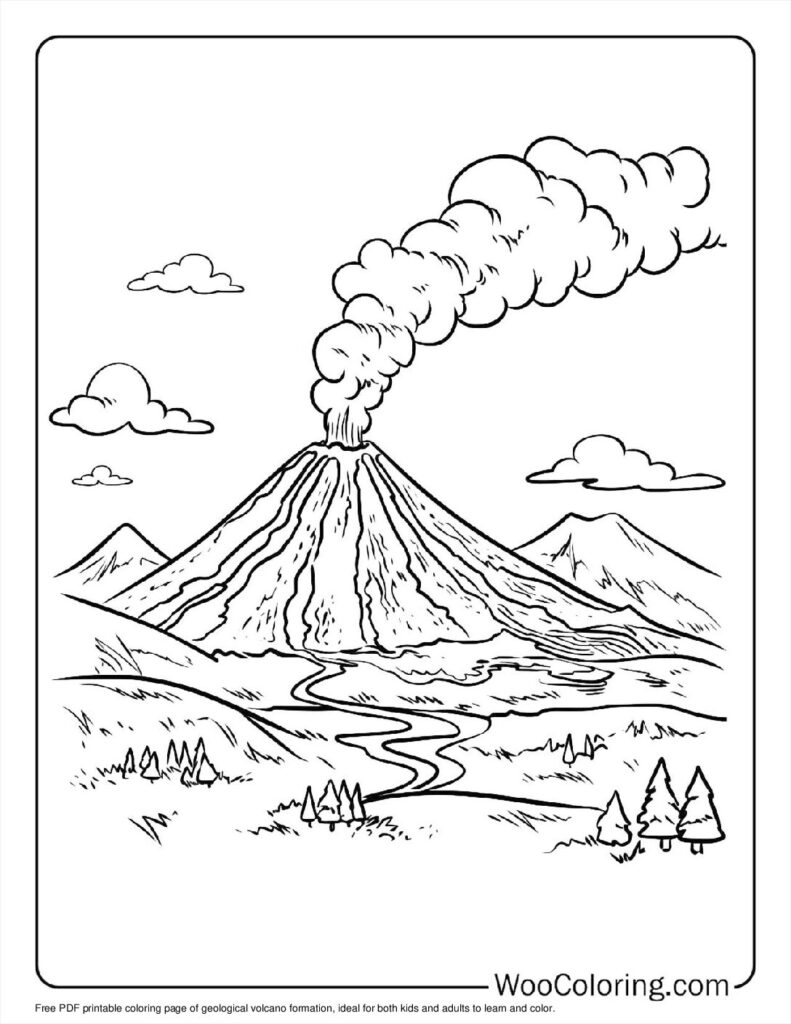 100+ Volcano coloring pages (Free PDF To Print) | Woo Coloring