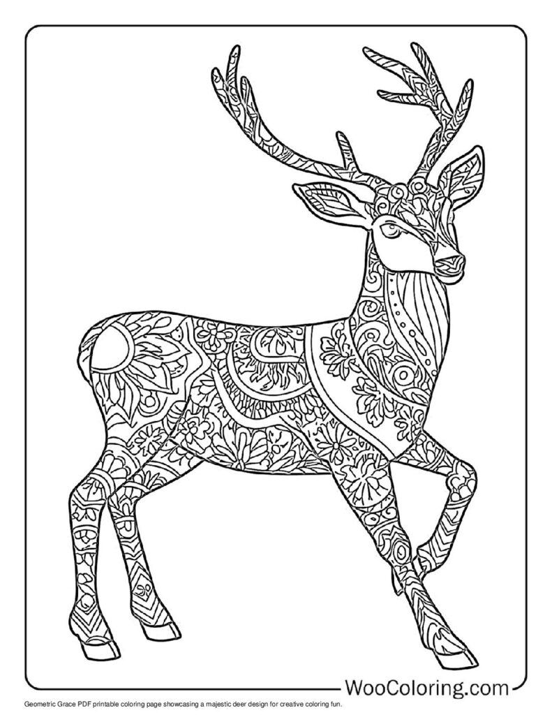 100+ Deer coloring pages (Free PDF To Print) | Woo Coloring
