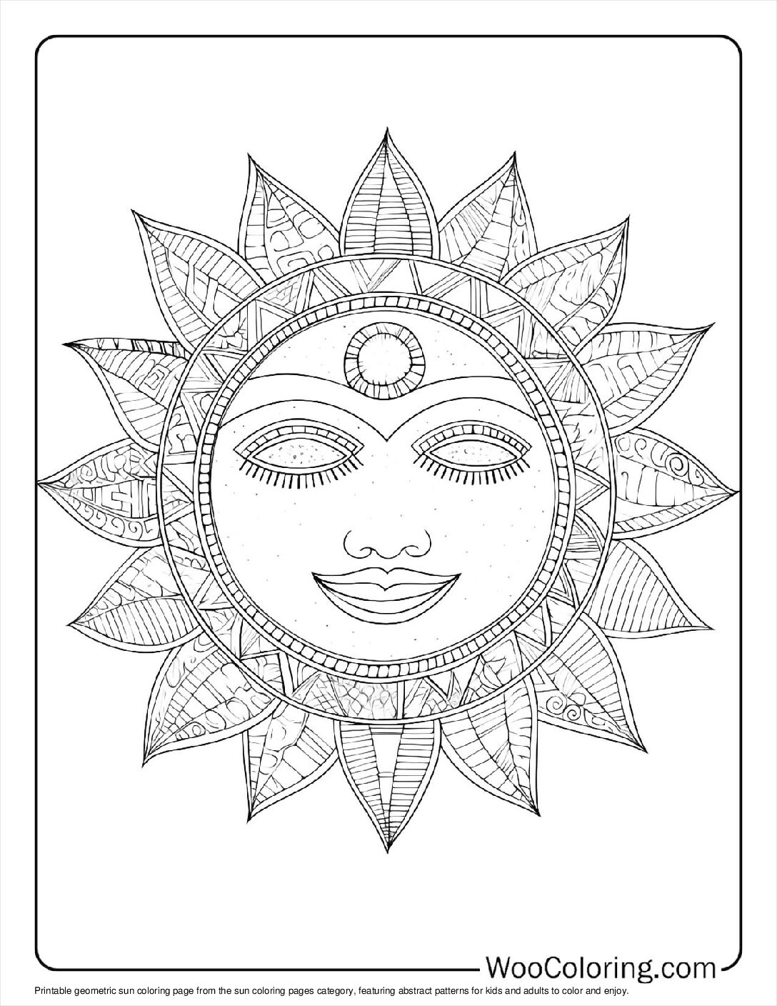 100+ Sun coloring pages (Free PDF To Print) | Woo Coloring