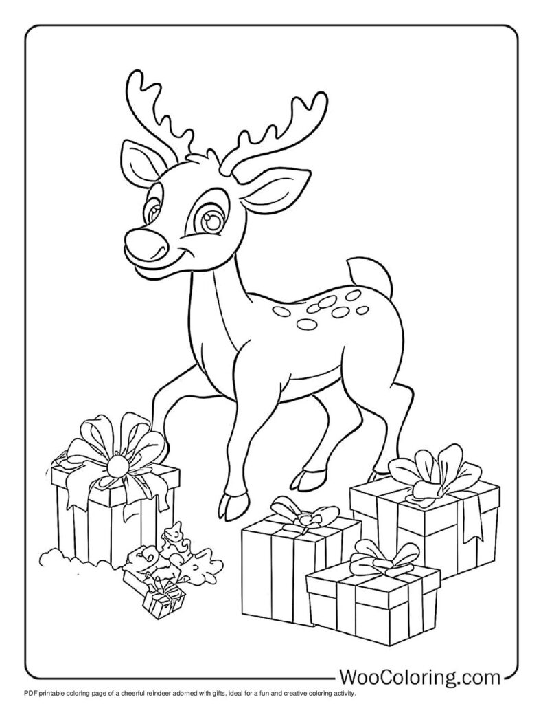 100+ Reindeer coloring pages (Free PDF To Print) | Woo Coloring