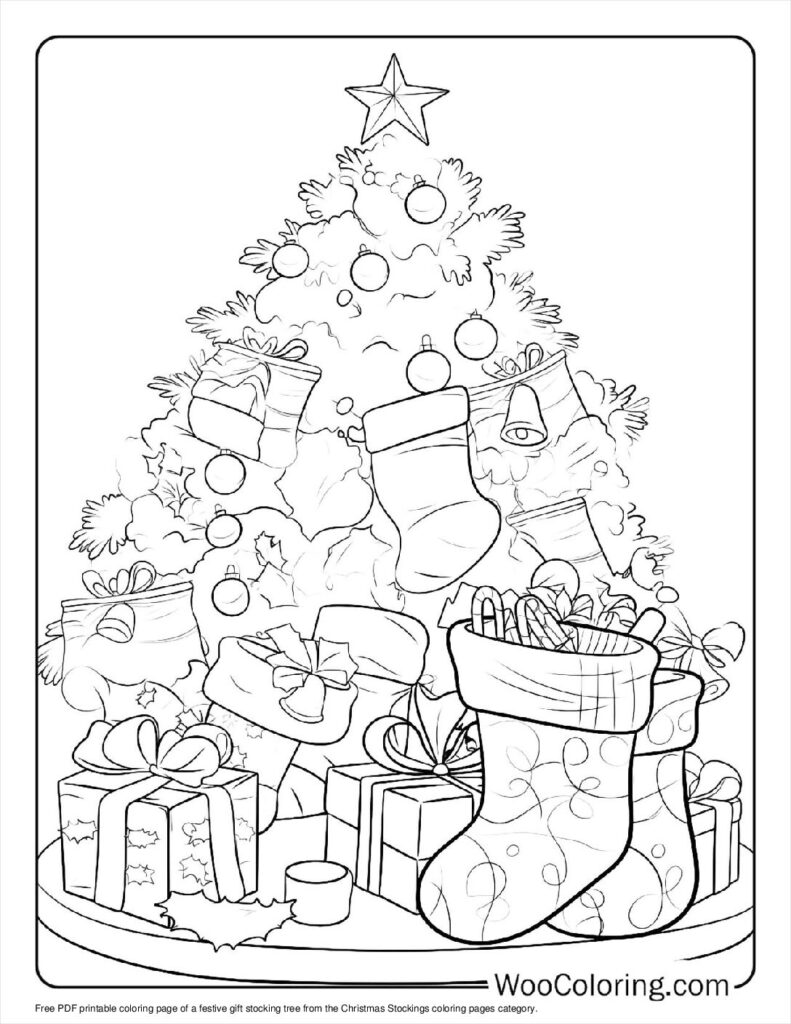 100+ Christmas Stockings coloring pages (Free PDF To Print) | Woo Coloring