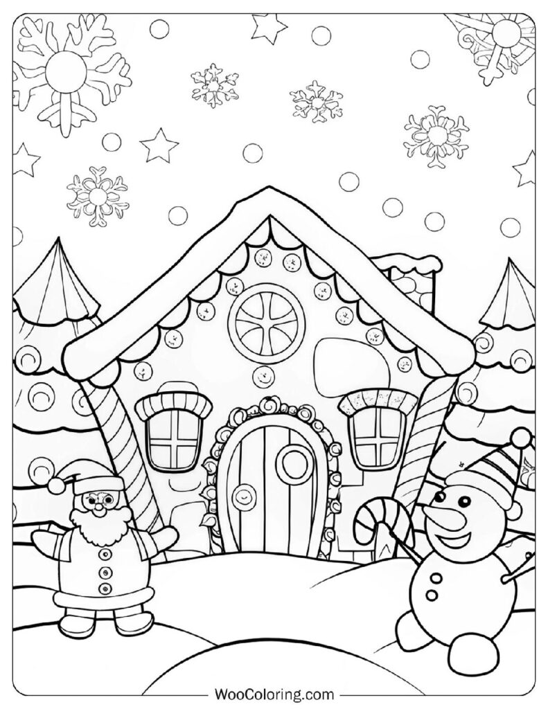 28 Gingerbread House Coloring Pages (Free PDF To Print) | Woo Coloring