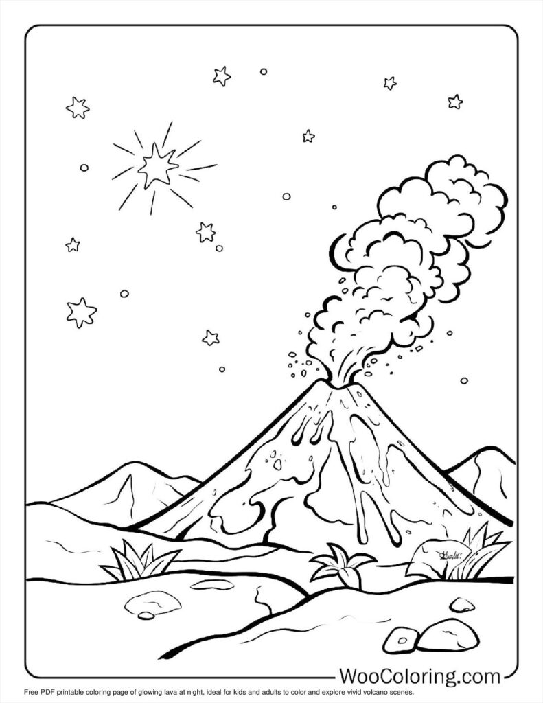 100+ Volcano coloring pages (Free PDF To Print) | Woo Coloring