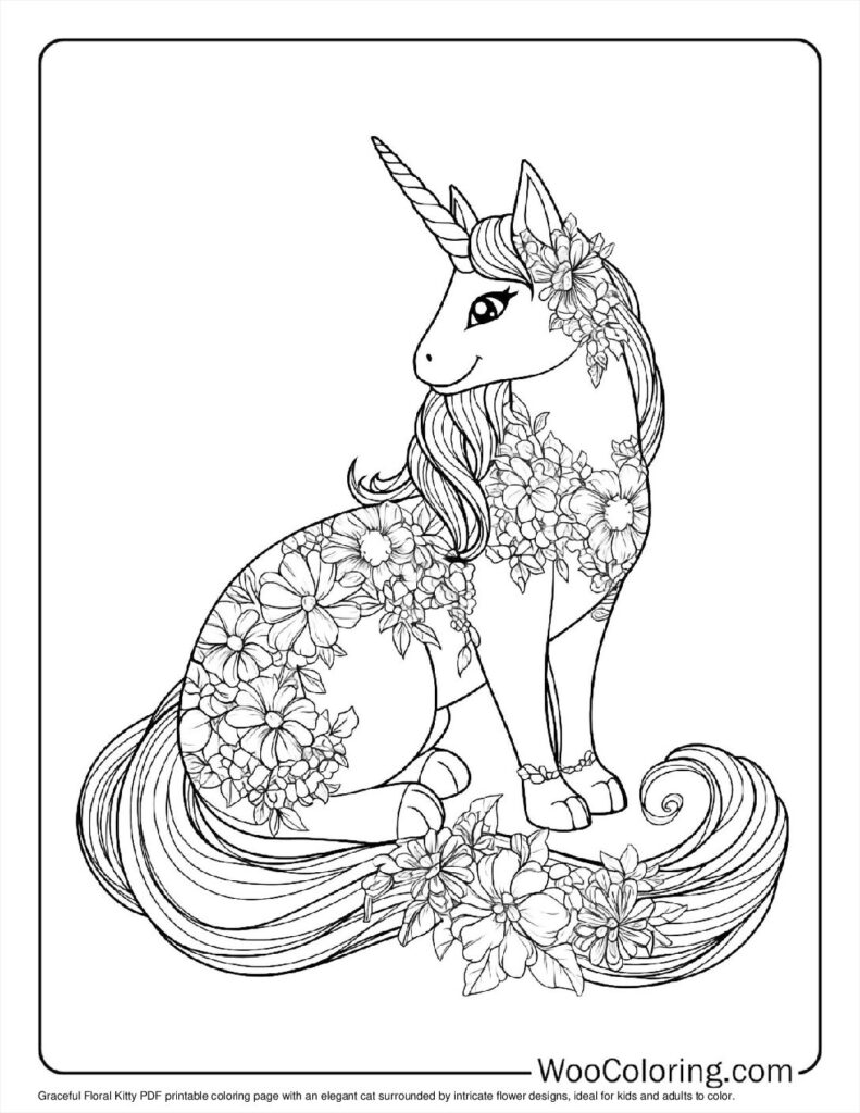 100+ Unicorn Cat coloring pages (Free PDF To Print) | Woo Coloring