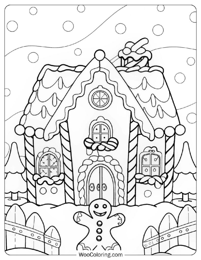 28 Gingerbread House Coloring Pages (Free PDF To Print) | Woo Coloring