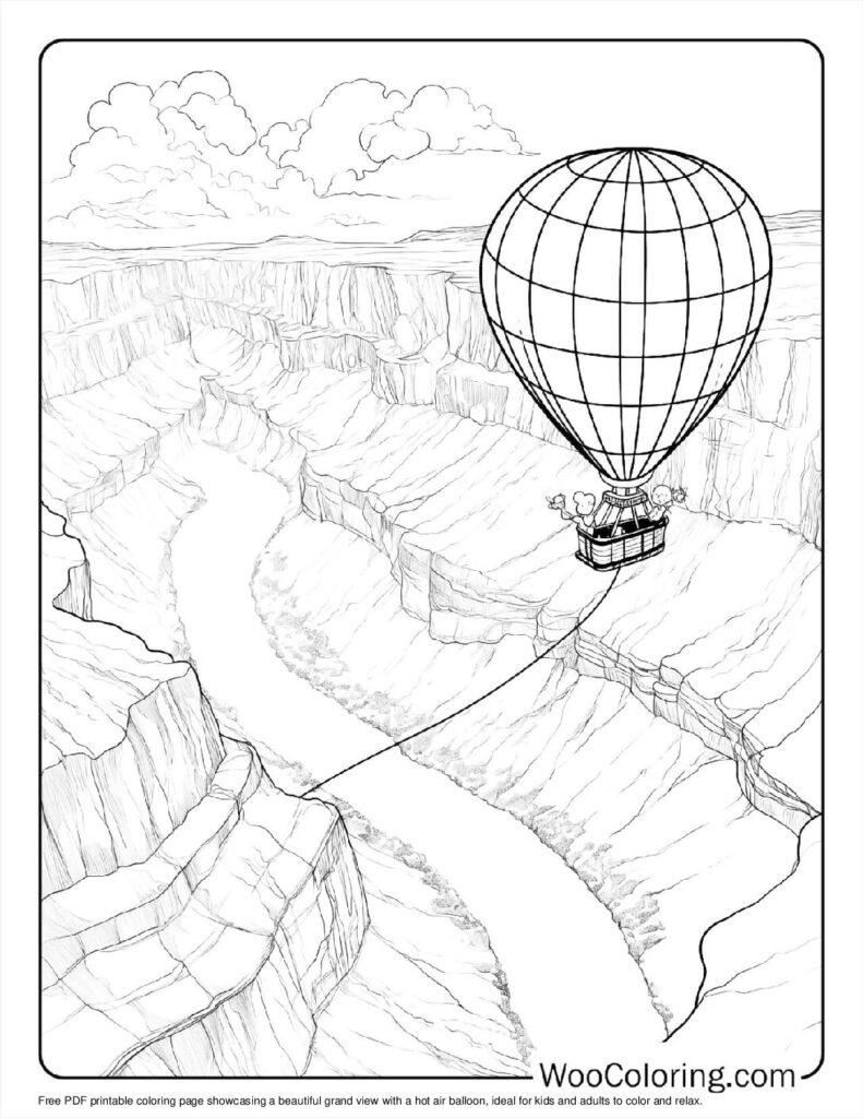 100+ Hot Air Balloon coloring pages (Free PDF To Print) | Woo Coloring