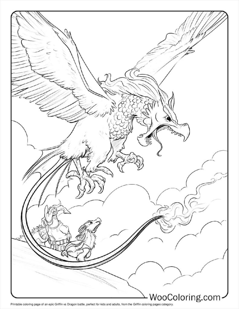 100+ Griffin coloring pages (Free PDF To Print) | Woo Coloring