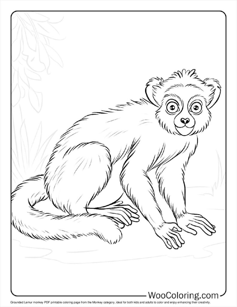 100+ Monkey coloring pages (Free PDF To Print) | Woo Coloring