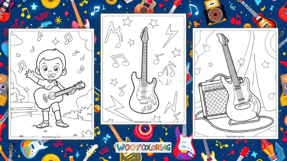 100+ Guitar coloring pages (Free PDF To Print) | Woo Coloring