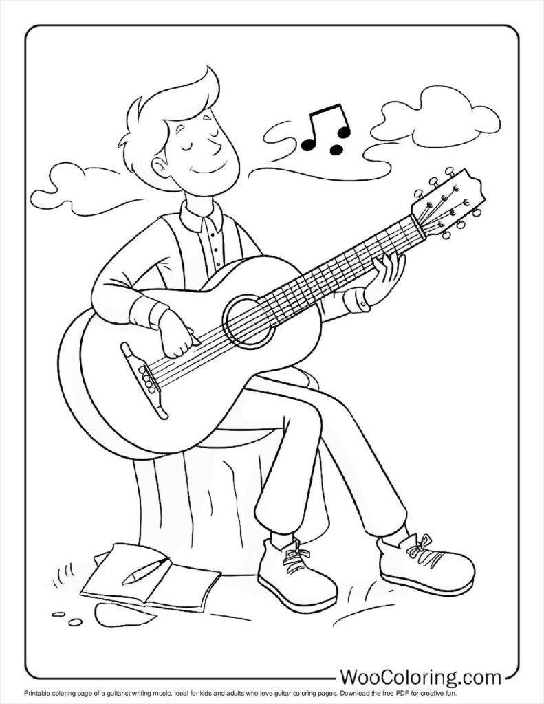 100+ Guitar coloring pages (Free PDF To Print) | Woo Coloring