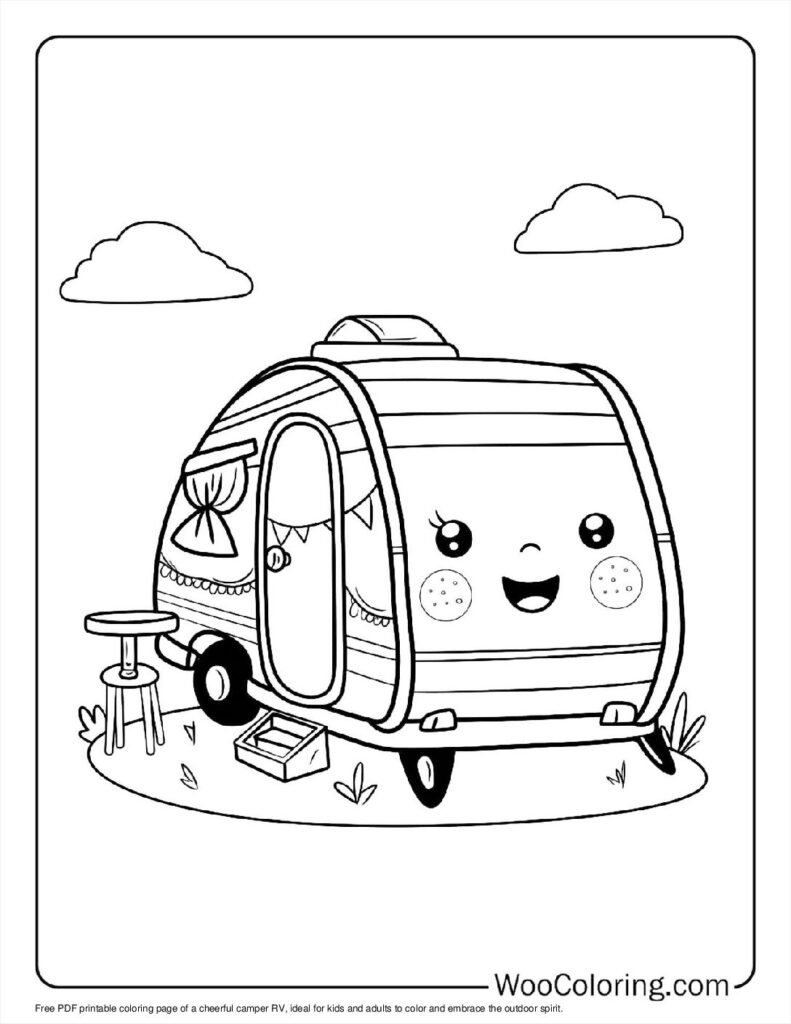 100+ Camper & RV coloring pages (Free PDF To Print) | Woo Coloring
