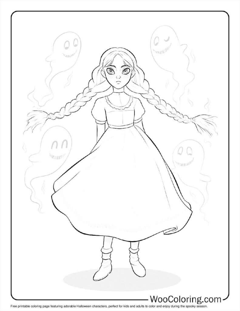 100+ Wednesday coloring pages (Free PDF To Print) | Woo Coloring