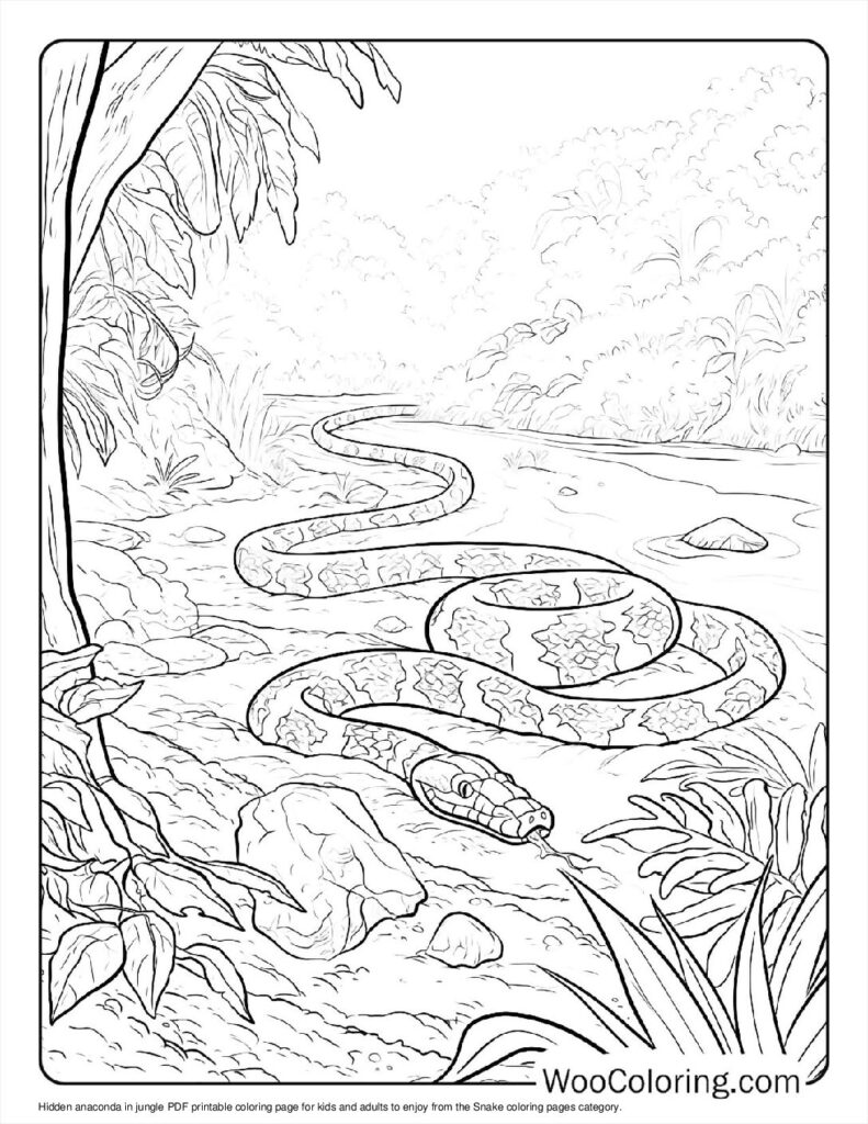 100+ Snake coloring pages (Free PDF To Print) | Woo Coloring