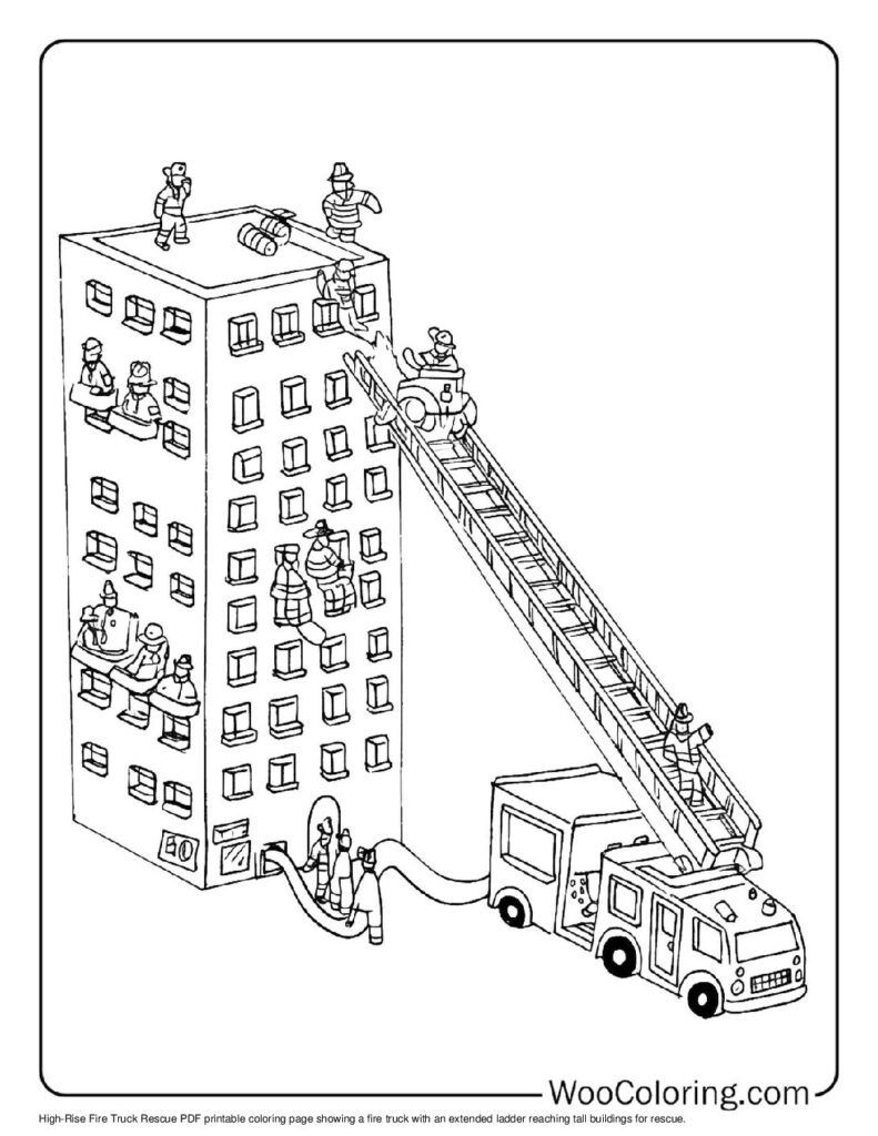 100+ Fire Truck coloring pages (Free PDF To Print) | Woo Coloring