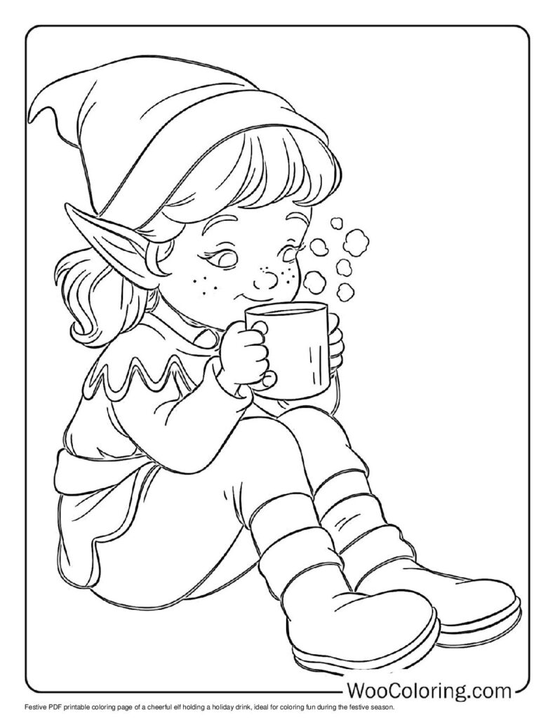 100+ Elf coloring pages (Free PDF To Print) | Woo Coloring