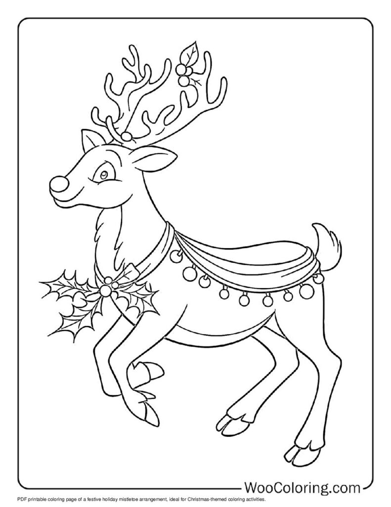 100+ Christmas Mistletoe coloring pages (Free PDF To Print) | Woo Coloring