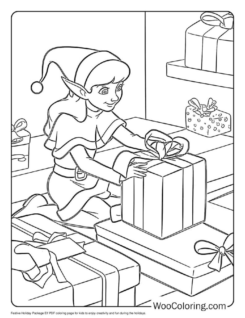 100+ Elf coloring pages (Free PDF To Print) | Woo Coloring