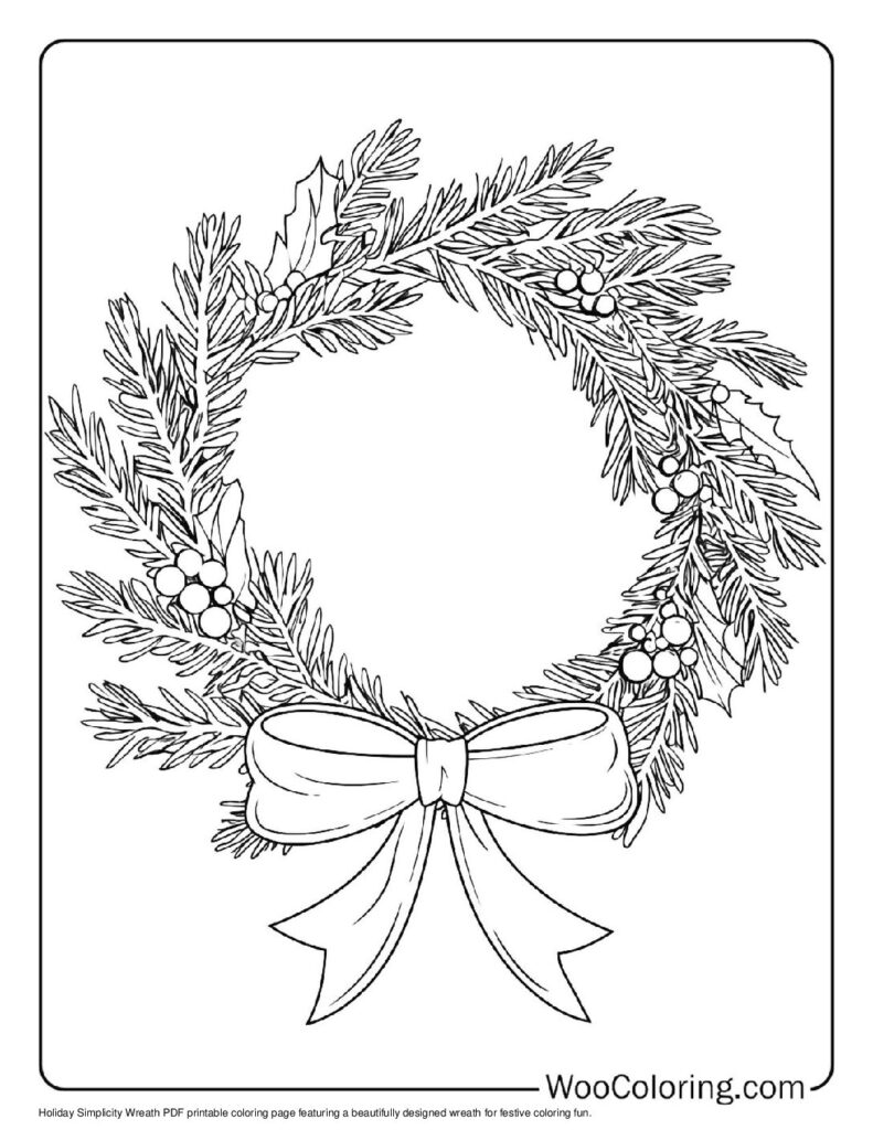 100+ Christmas Wreath coloring pages (Free PDF To Print) | Woo Coloring