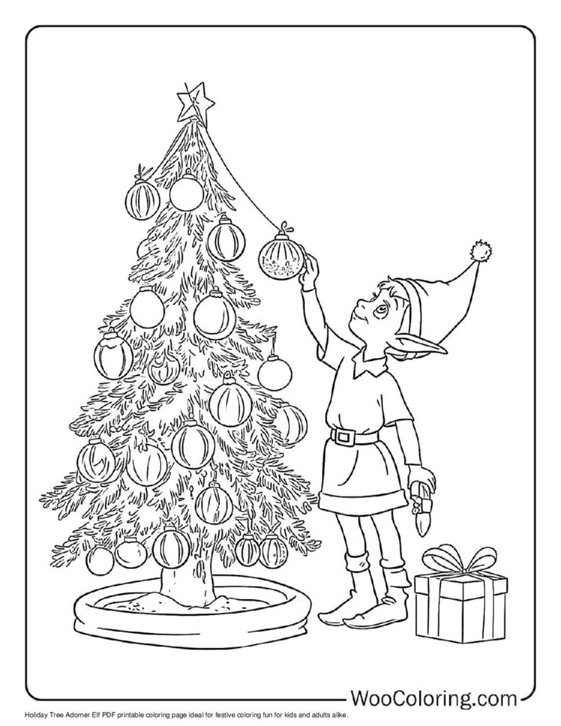 100+ Elf coloring pages (Free PDF To Print) | Woo Coloring
