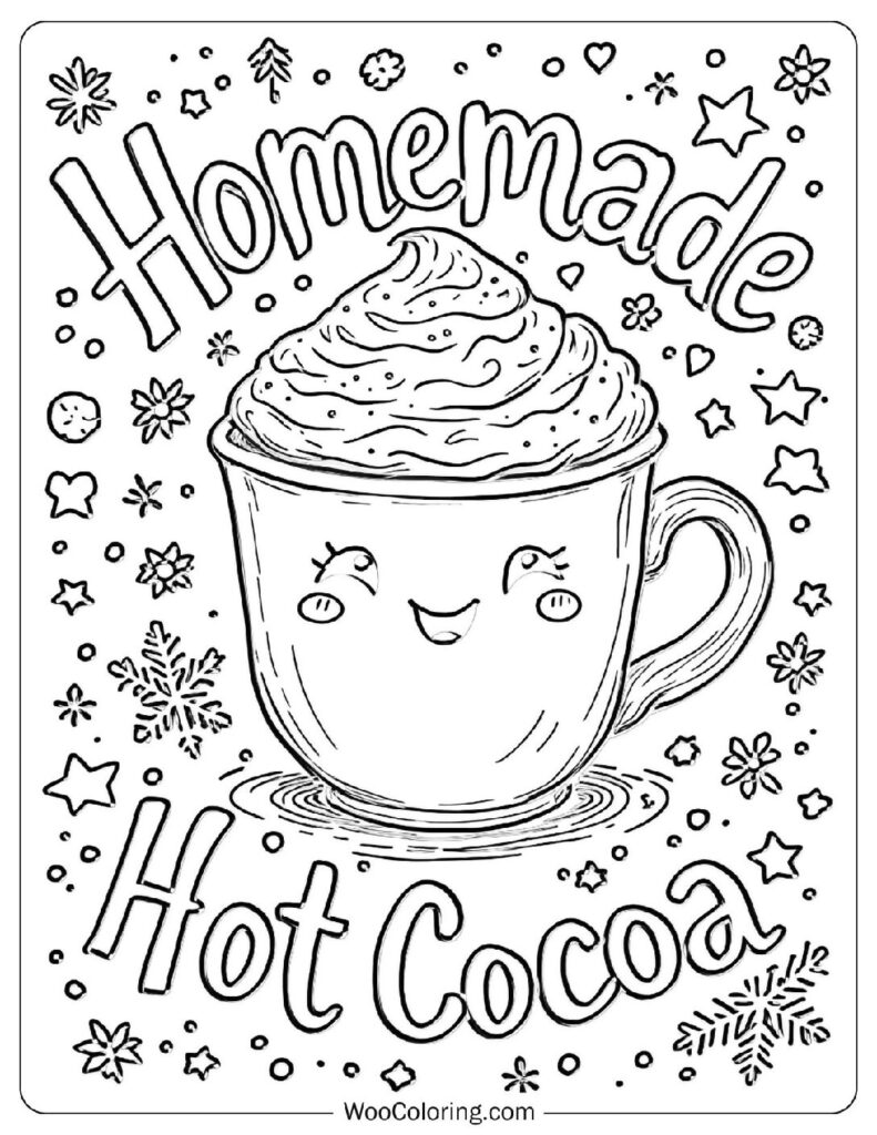 30 Hot Chocolate Coloring Pages (Free PDF To Print) | Woo Coloring
