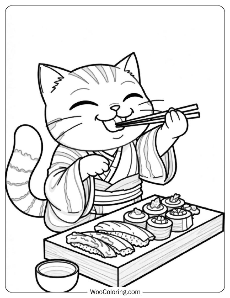 22 Sushi Coloring Pages (Free PDF To Print) | Woo Coloring