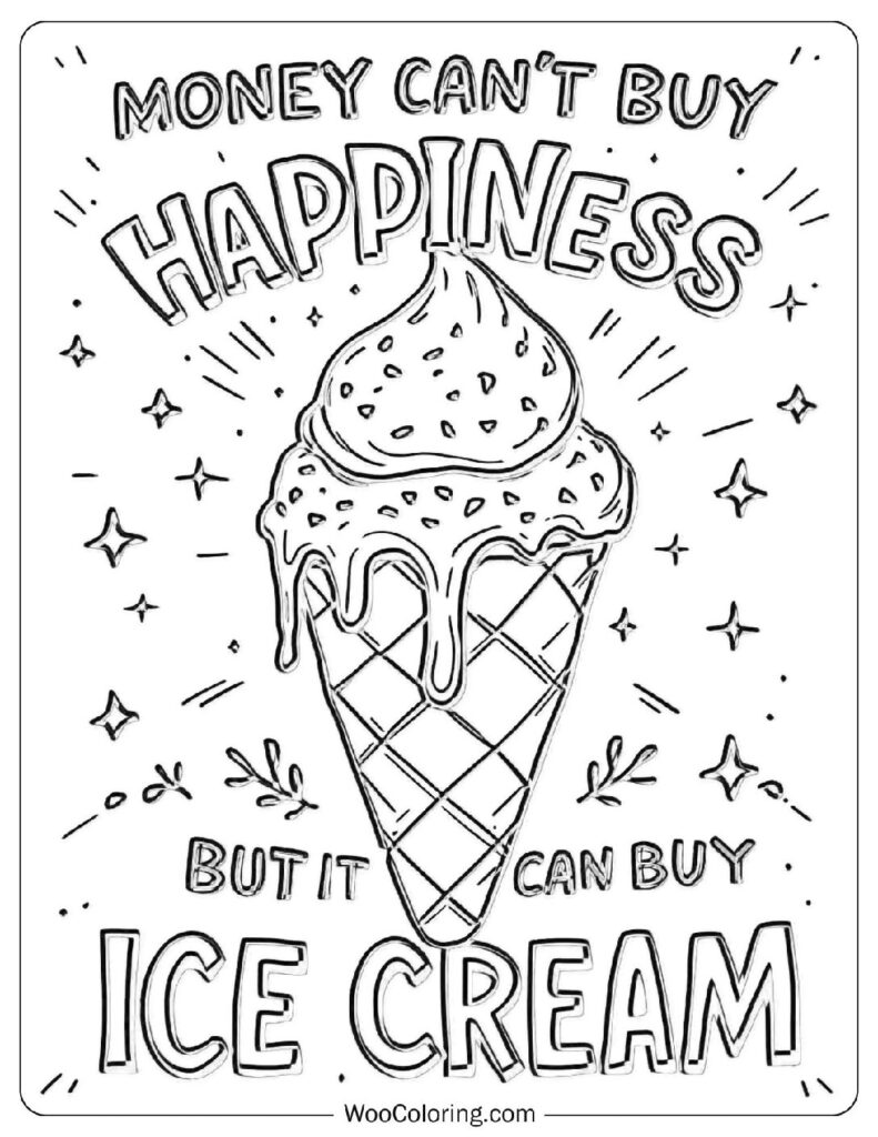 40 Ice Cream Coloring Pages (Free PDF To Print) | Woo Coloring