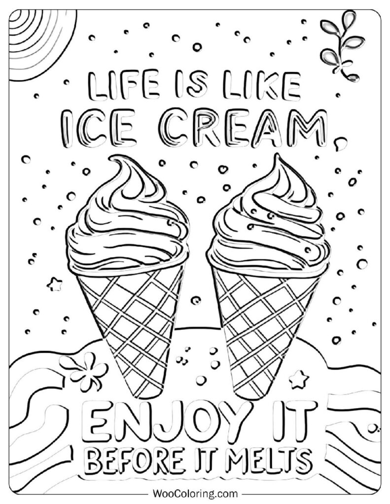 40 Ice Cream Coloring Pages (Free PDF To Print) | Woo Coloring