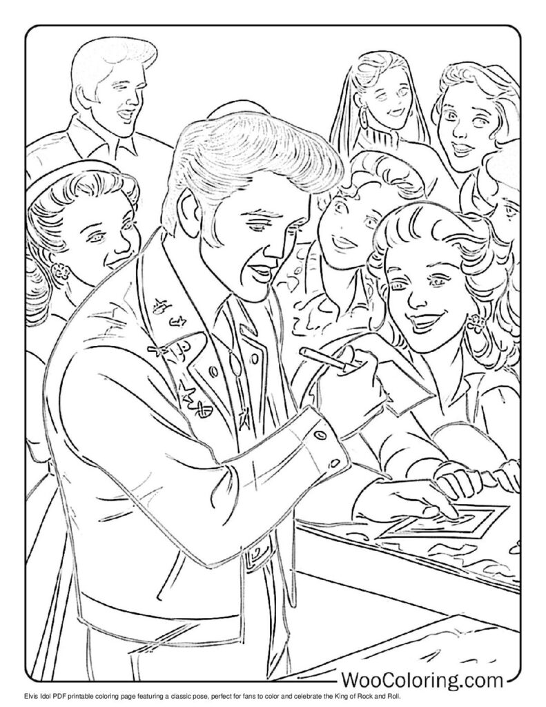 100+ Elvis coloring pages (Free PDF To Print) | Woo Coloring