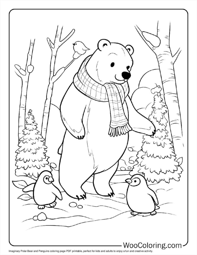 100+ Polar Bear coloring pages (Free PDF To Print) | Woo Coloring