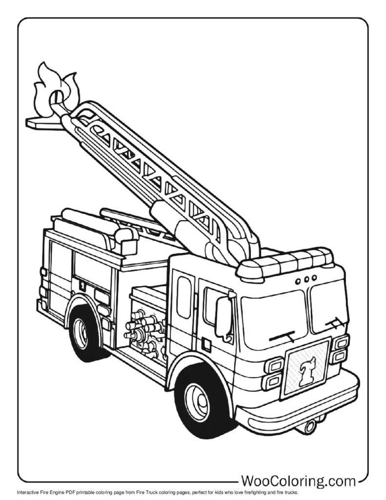 100+ Fire Truck coloring pages (Free PDF To Print) | Woo Coloring