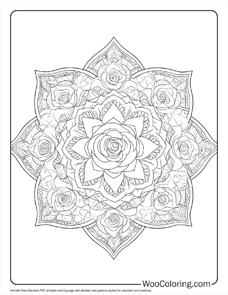 100+ Rose coloring pages (Free PDF To Print) | Woo Coloring