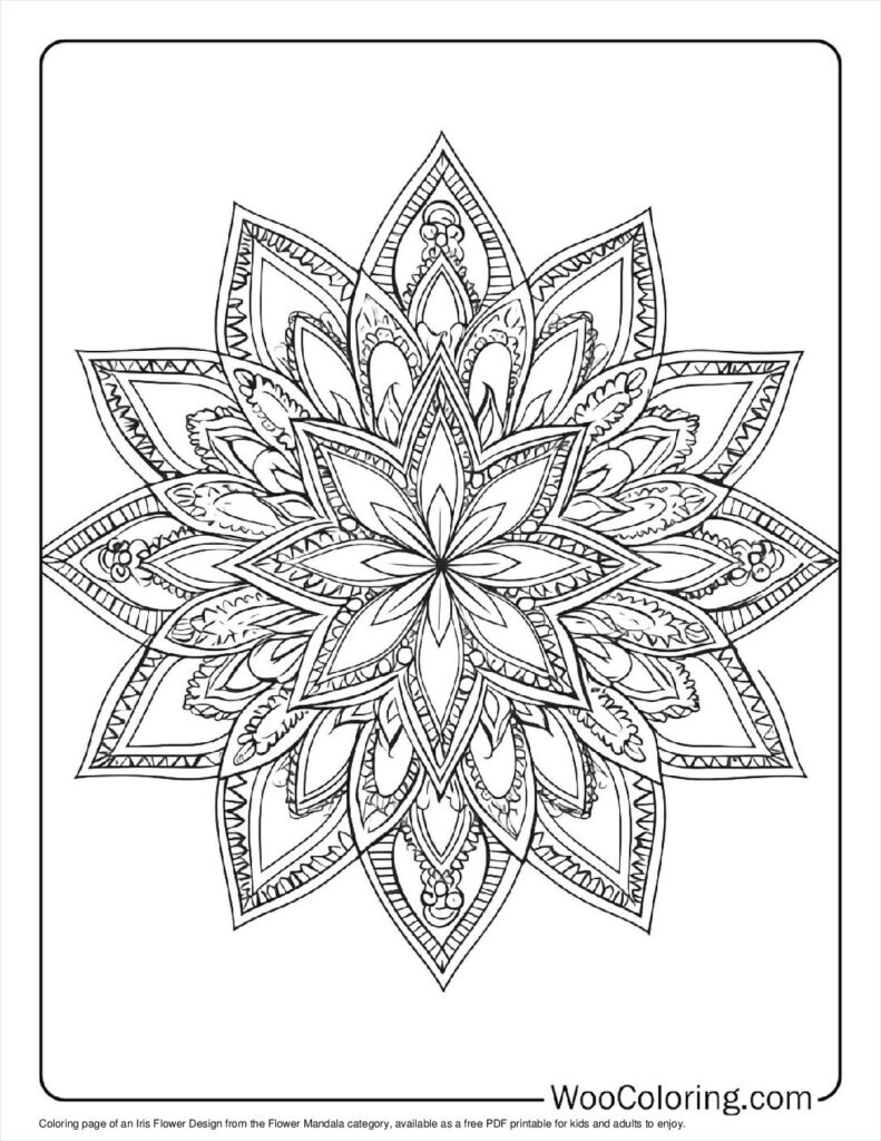 100+ Flower Mandala coloring pages (Free PDF To Print) | Woo Coloring