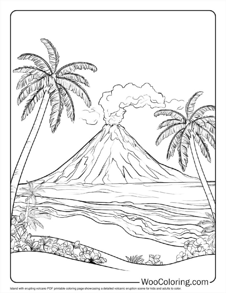 100+ Volcano coloring pages (Free PDF To Print) | Woo Coloring