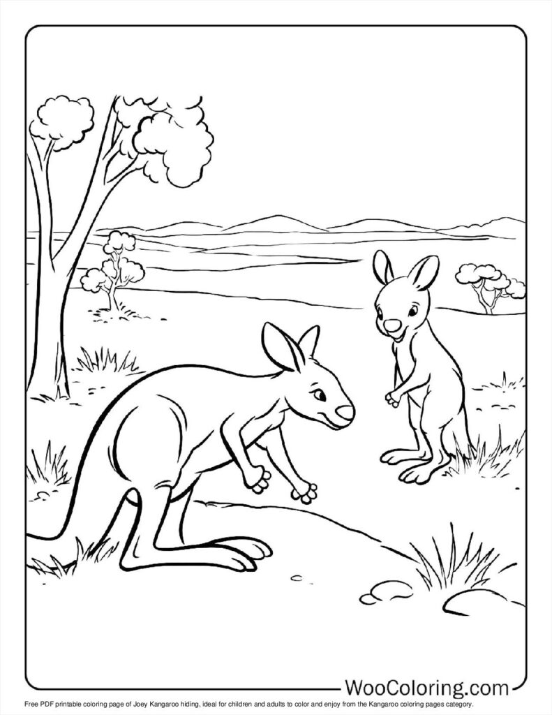 100+ Kangaroo coloring pages (Free PDF To Print) | Woo Coloring
