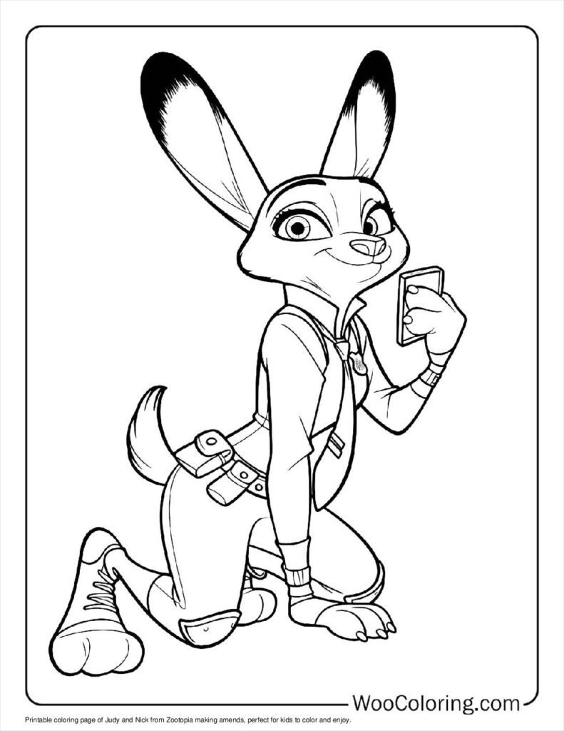 100+ Zootopia coloring pages (Free PDF To Print) | Woo Coloring