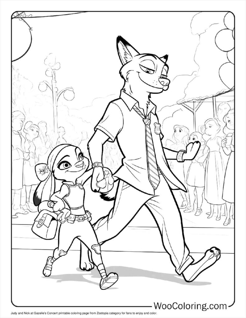 100+ Zootopia coloring pages (Free PDF To Print) | Woo Coloring