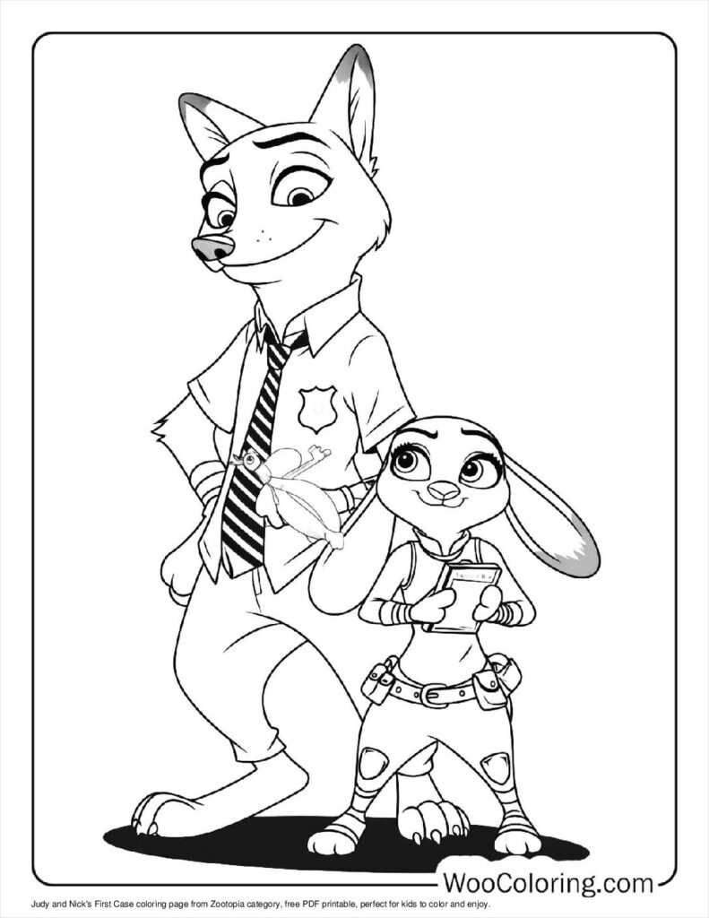 100+ Zootopia coloring pages (Free PDF To Print) | Woo Coloring