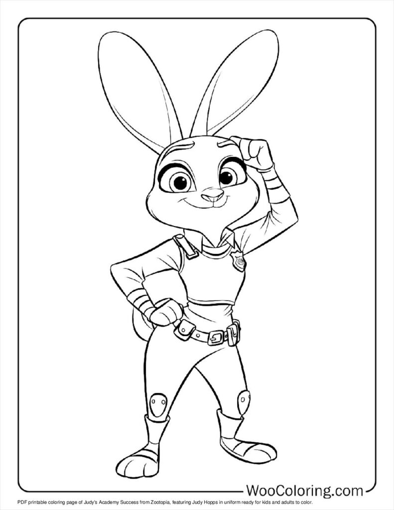 100+ Zootopia coloring pages (Free PDF To Print) | Woo Coloring