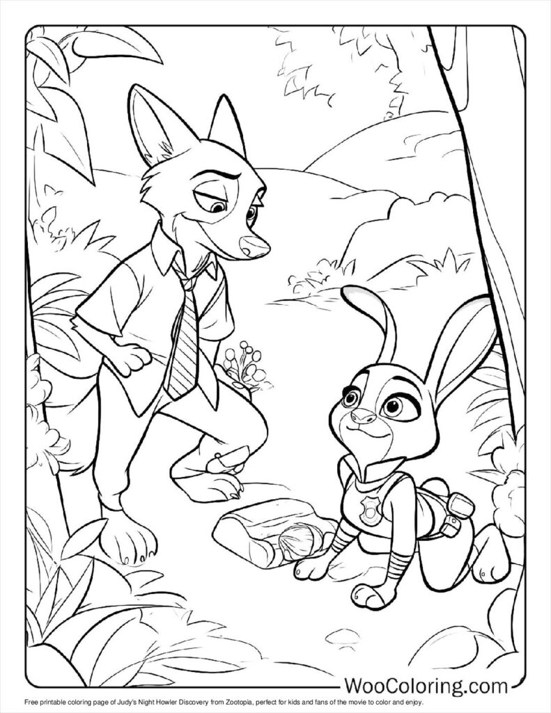 100+ Zootopia coloring pages (Free PDF To Print) | Woo Coloring
