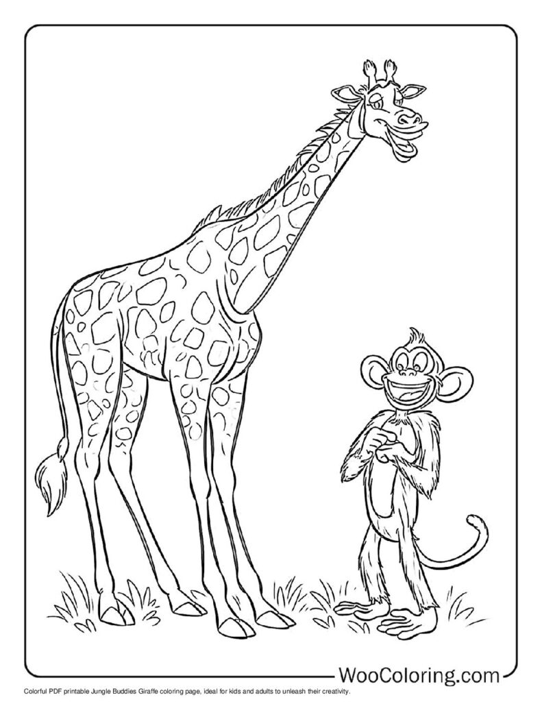 100+ Giraffe coloring pages (Free PDF To Print) | Woo Coloring