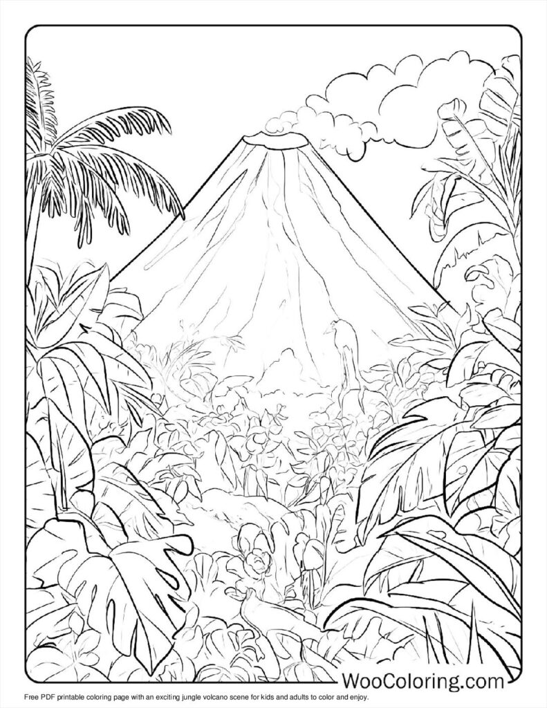 100+ Volcano coloring pages (Free PDF To Print) | Woo Coloring