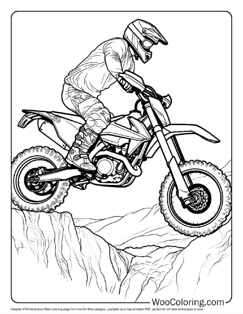 100+ Dirt Bike coloring pages (Free PDF To Print) | Woo Coloring